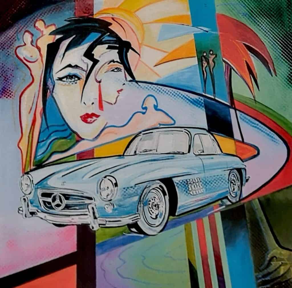Alfred Gockel /Mercedes SL Gerahmt – Galerie Chromik